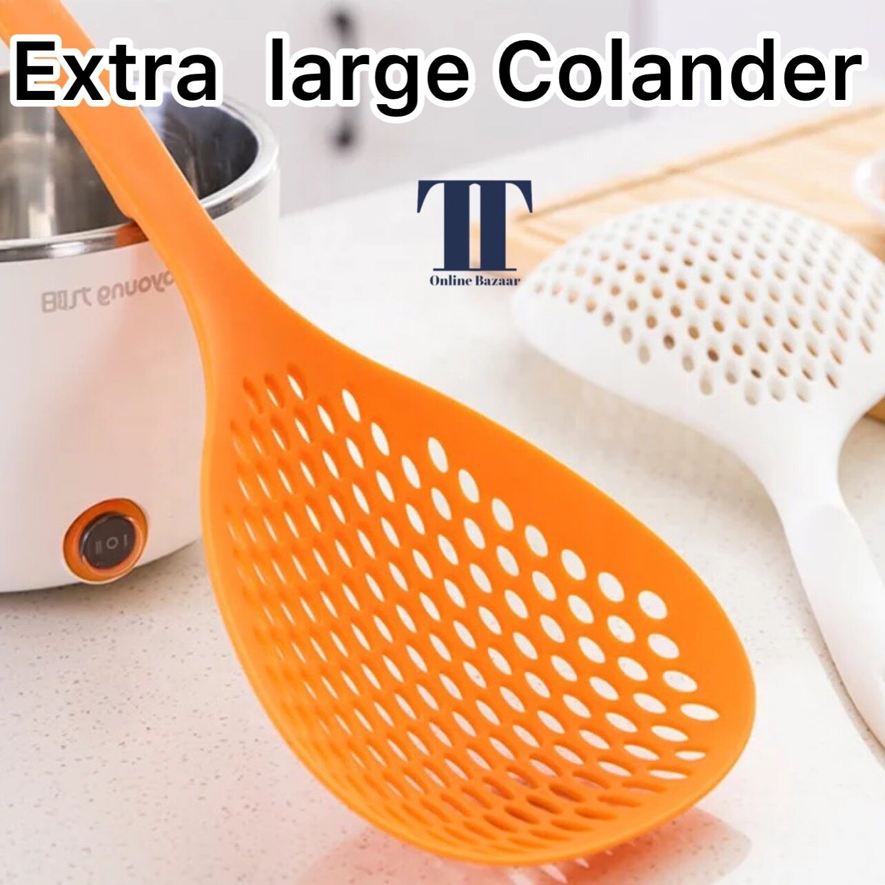 Extra Large Strainer Colander Noodles Scoop Heat Resistant Dapur Scoop ...