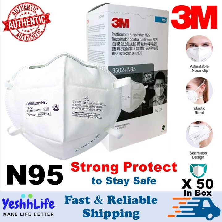 3M N95 9502+ RESPIRATOR 3M N95 MASK 9502+ NIOSH N95 & KN95 APPROVED DISPOSABLE RESPIRATOR - DUST ...