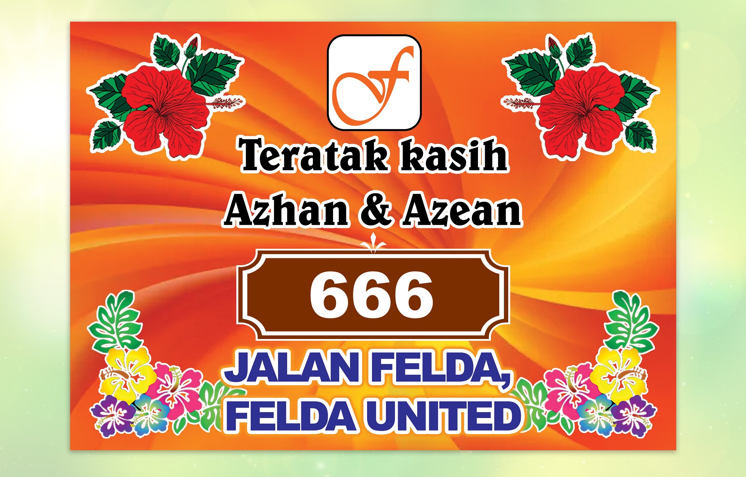 Felda Home Signage Papan Tanda Alamat Rumah A3 Size (Custom Design) UV ...