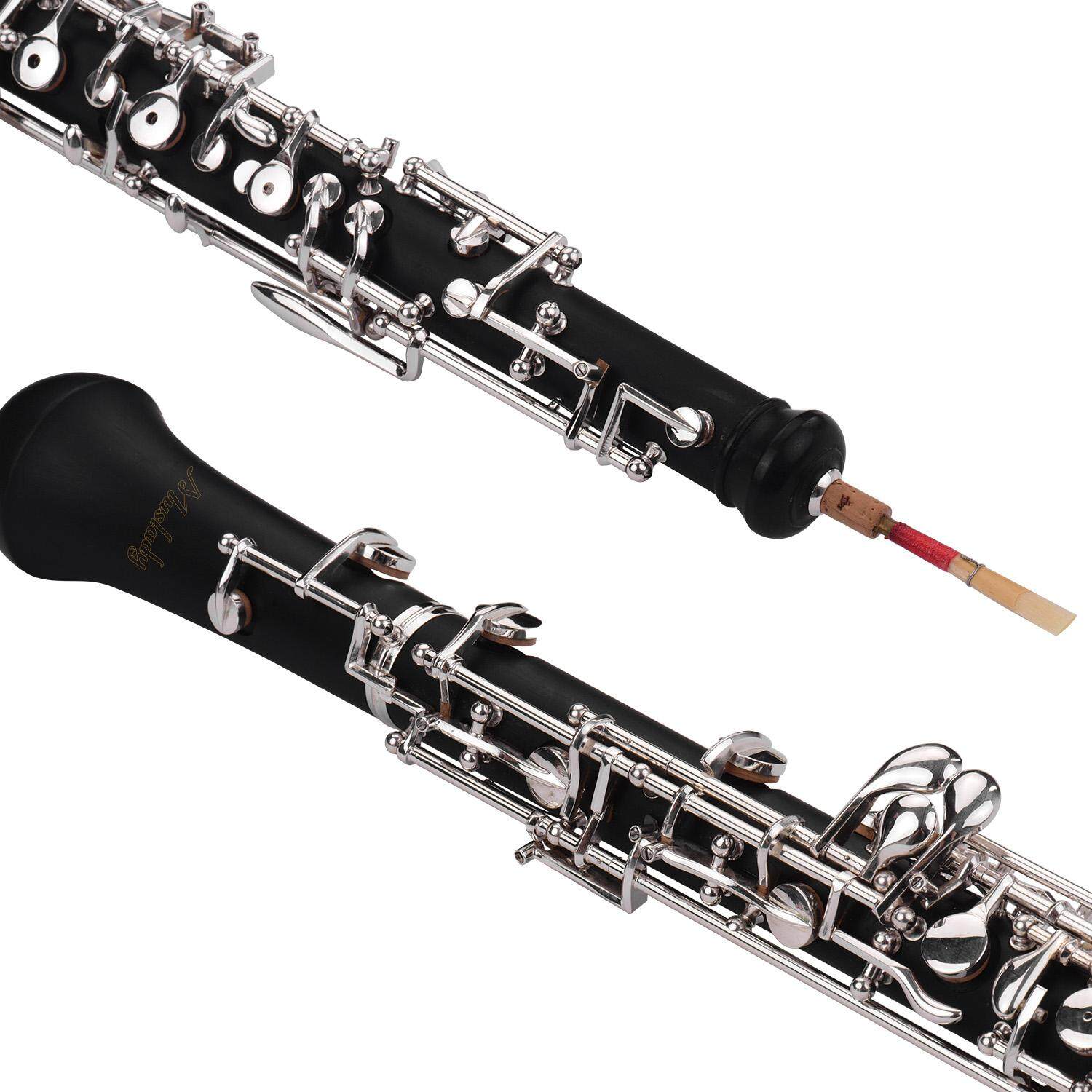 PremiumMuslady Professional Oboe C Key Semi-automatic Style Nickel-plated Keys Woodwind ...