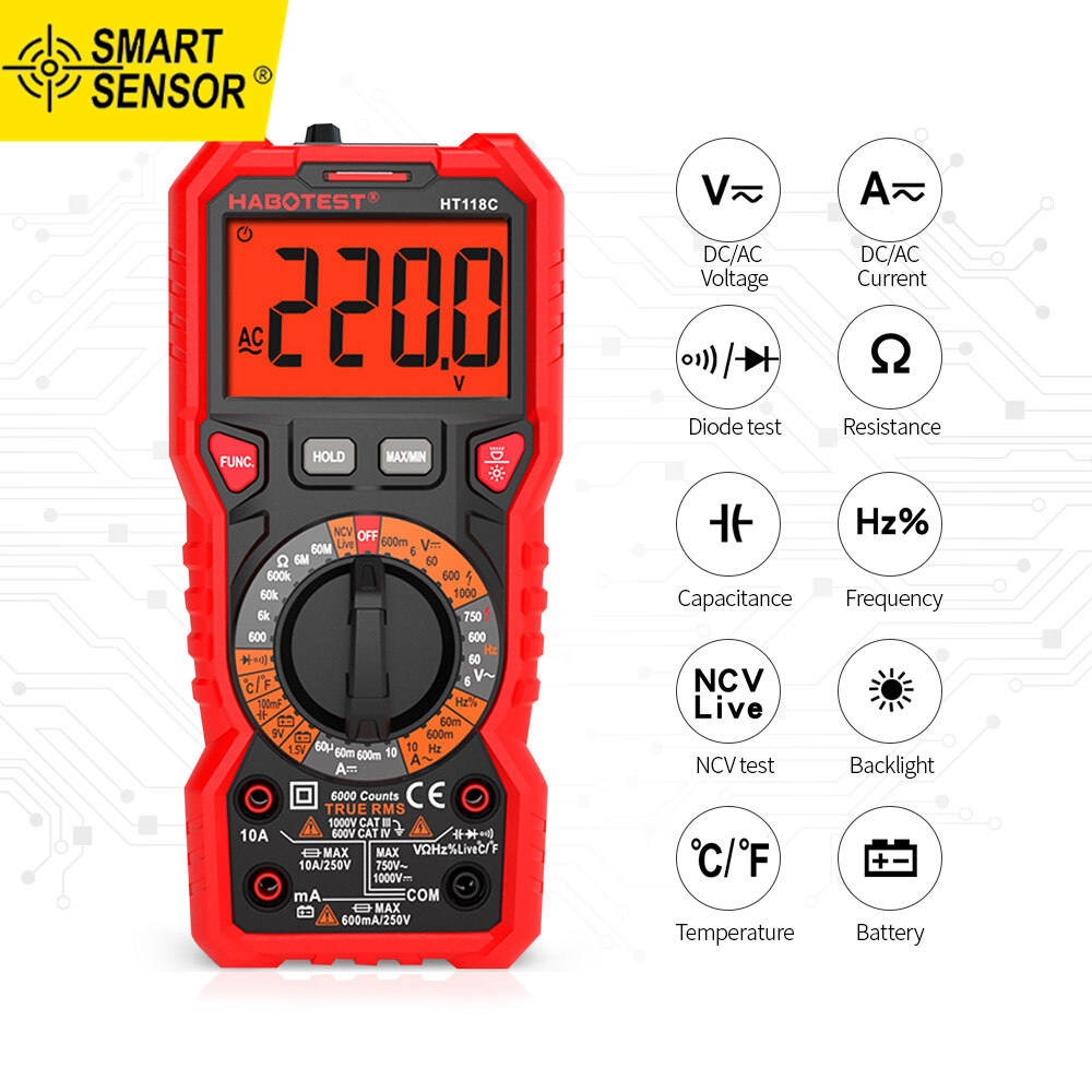 Multimeter Digital Multi-Meter 6000 Tuduhan Rms Benar Mengukur Ac/Dc ... Multimeter Digital Multi-Meter 6000 Tuduhan Rms Benar Mengukur Ac/Dc ...