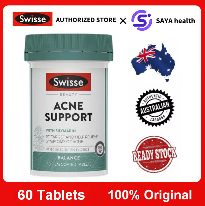 Swisse Beauty Acne Support 60 Film Coated Tablets with Silymarin Help ...