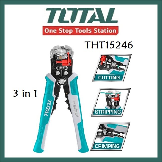 TOTAL THT15246 3 in 1 Automatic Wire Stripper / Stripping / Cutting / Crimping Wires | Lazada