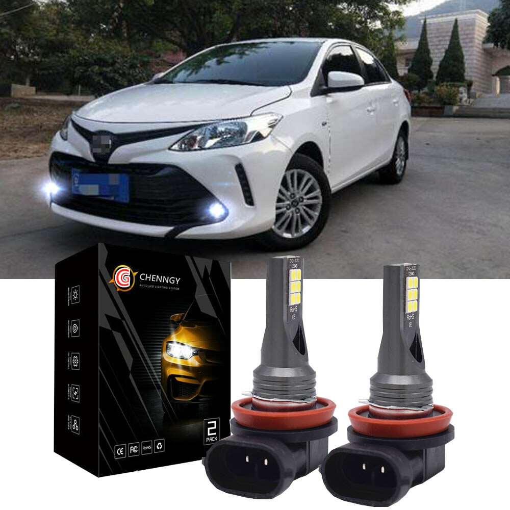สำหรับโตโยต้า VIOS Gen3 2013 - 2018 - 2PC H11 6000K ไฟ LED สีขาวไฟตัด ...