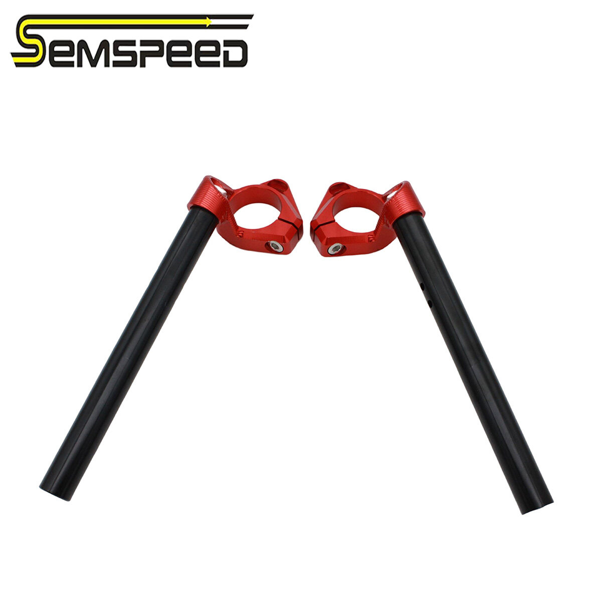 SEMSPEED รถจักรยานยนต์ CNC Handlebar ส้อมหลอดคลิปออน Clamp สำหรับ ...
