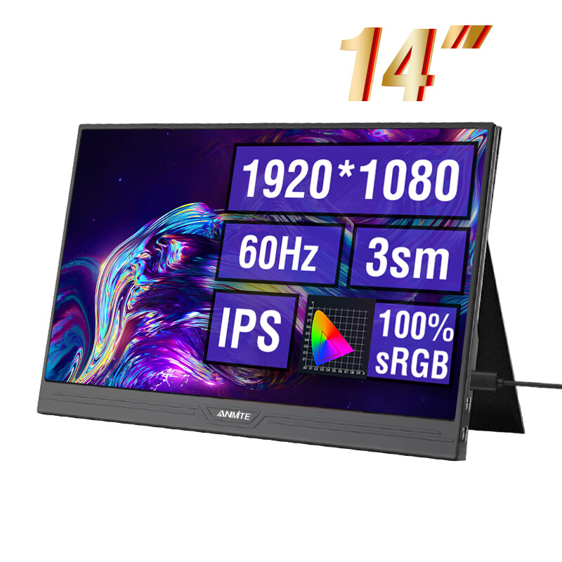 Portable Monitor for Laptop Anmite 14"Portable Touch Monitor Usb Type-c ...
