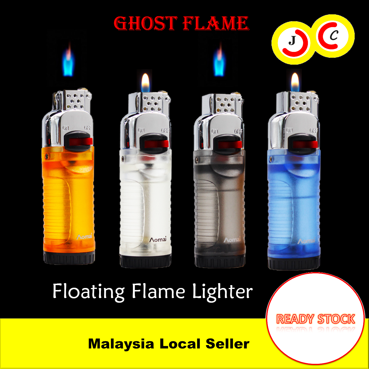 Creative Ghost Flame Lighter Refillable Adjustable Floating Flame Api ...