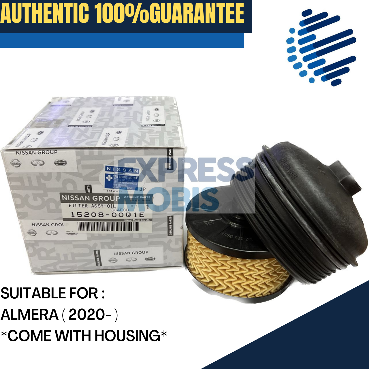 100% ORIGINAL NISSAN OIL FILTER 15209-00Q0F / 15208-00Q1E ALMERA ...