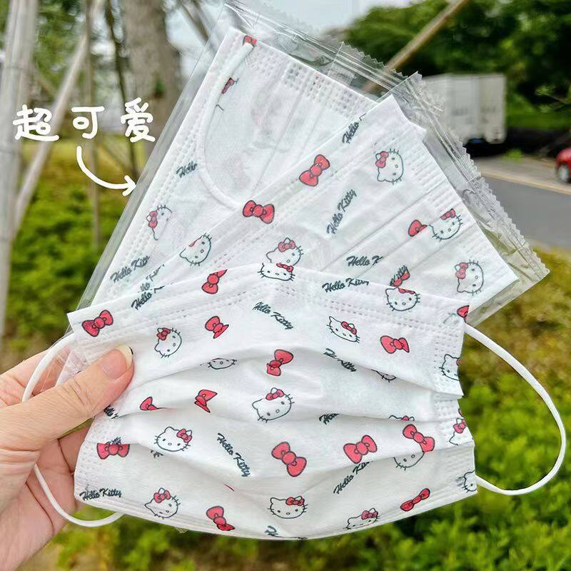 Hello Kitty 50PCS Mask for Adult Independent Packaging Korea Sanrio KT ...