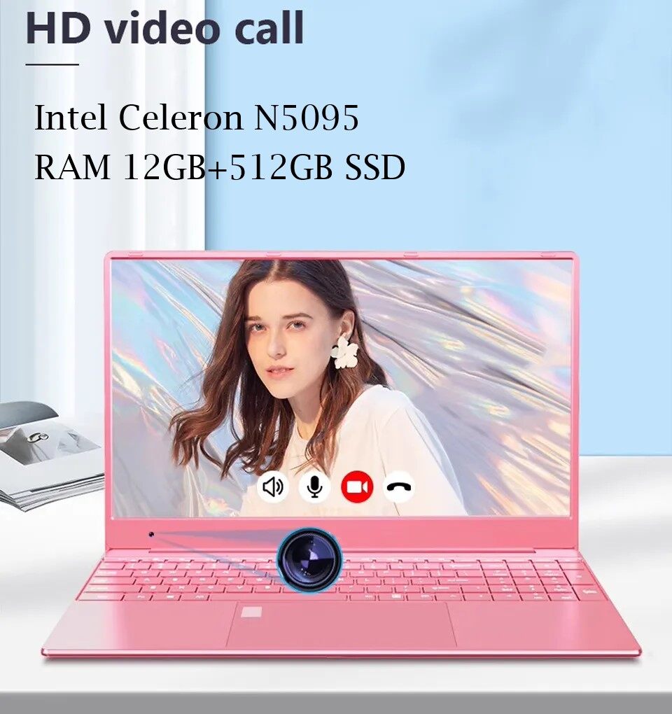 Women's Laptop Office Gaming Laptop Pink 15.6 Inch 11th Generation ...