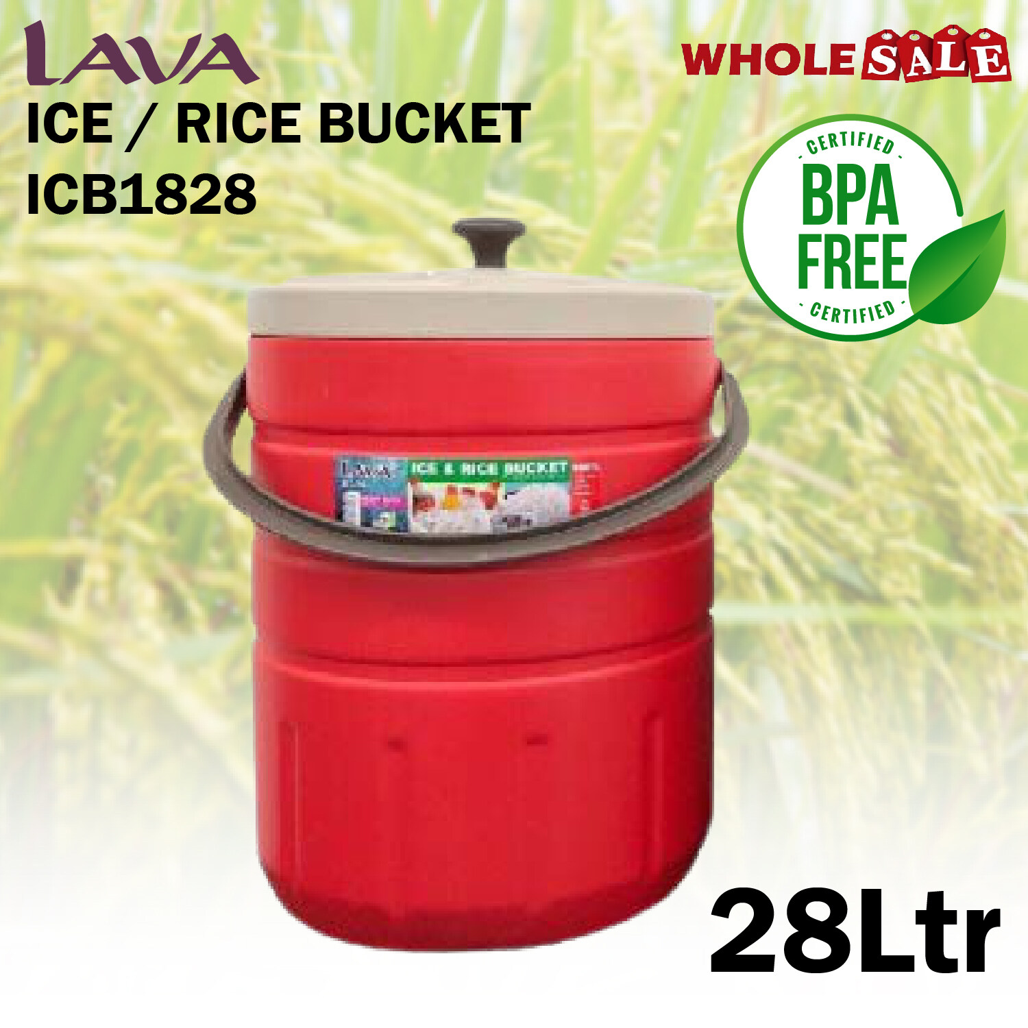 LAVA Ice & Rice Bucket Cooler Box Container / Baldi Ais & Nasi | Lazada
