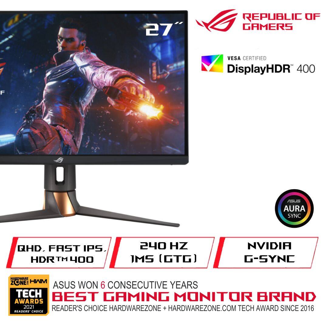 ASUS ROG SWIFT PG279QM NVIDIA® G-SYNC® Gaming Monitor – 27 inch QHD ...