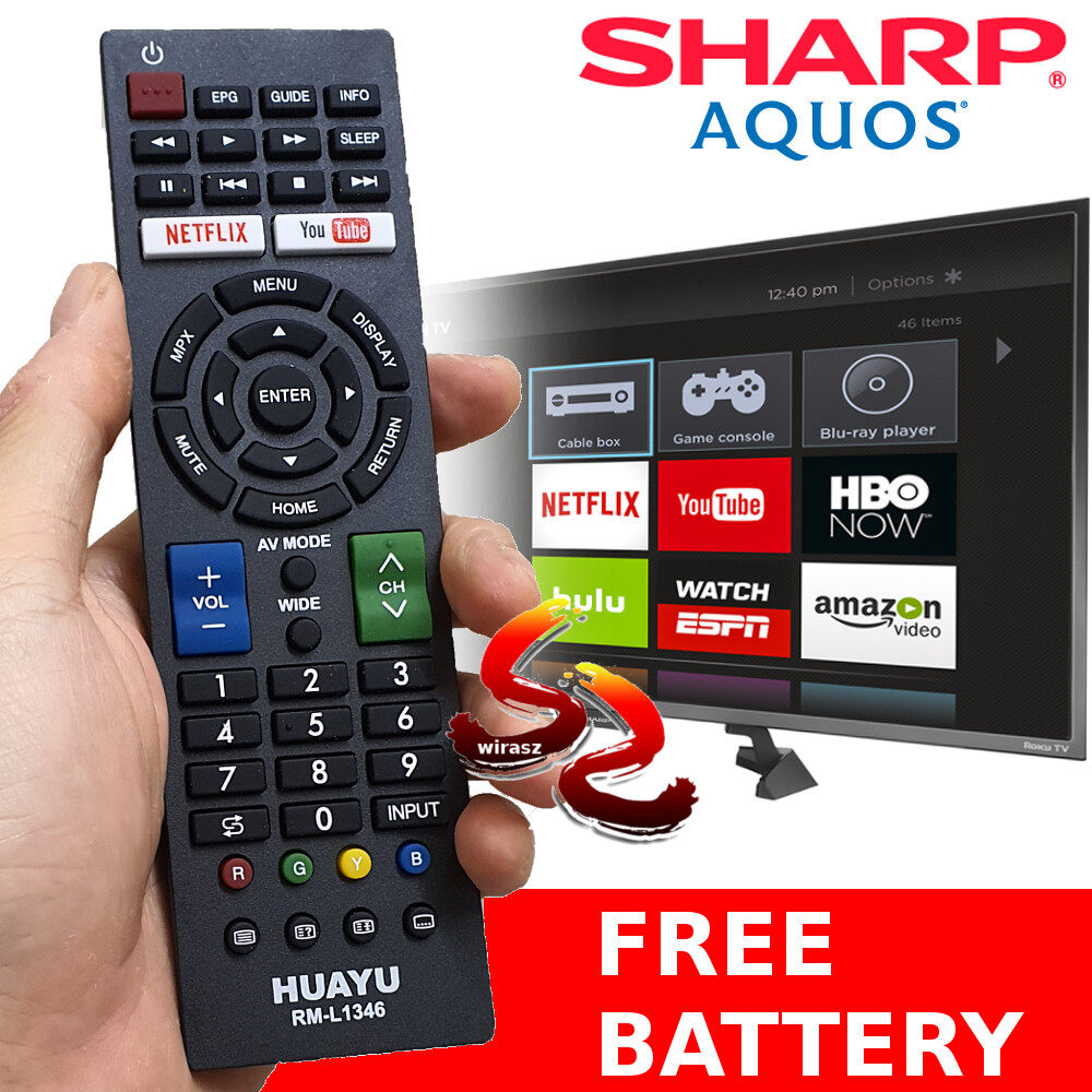 SHARP Remote Control FOR SHARP SMART 3D YOUTUBE NETFLIX Smart TV LED ...