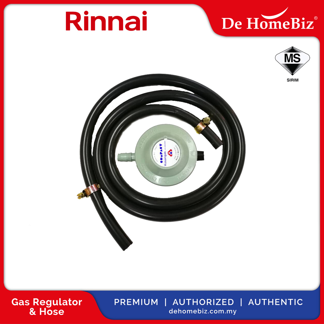 RINNAI LPG Gas Regulator & 1.5m Hose Set & Hose Clip | Low Pressure ...