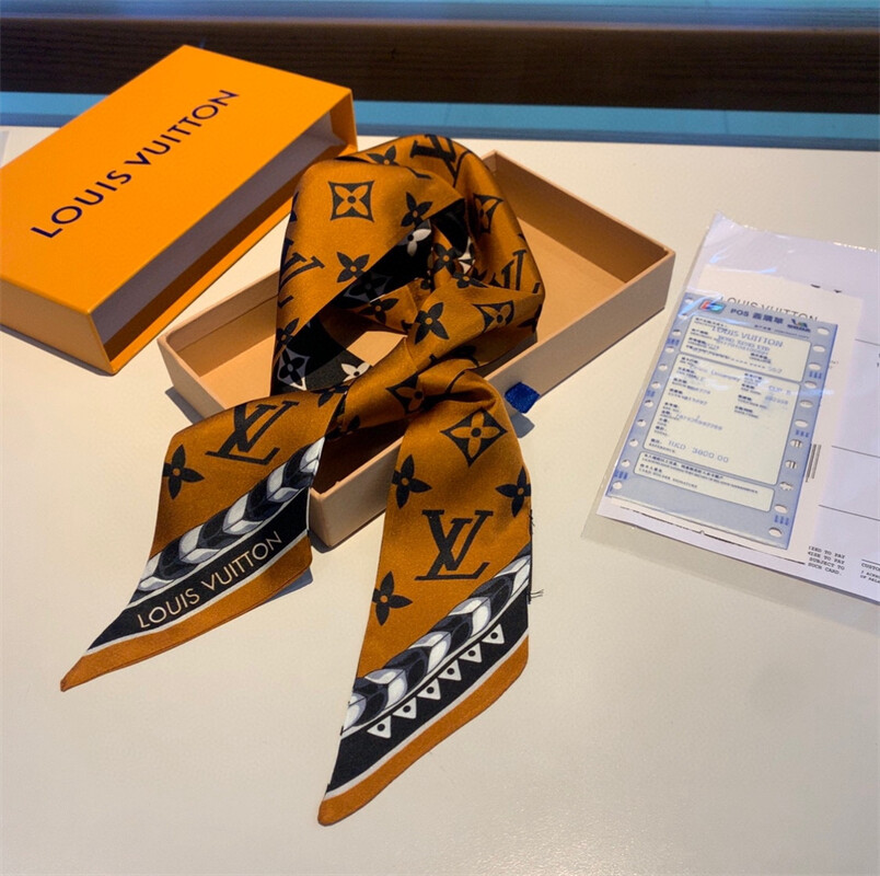 【With Box】Hot Sale Women LV Silk Scarf Top Quality Women 'S Long Silk ...