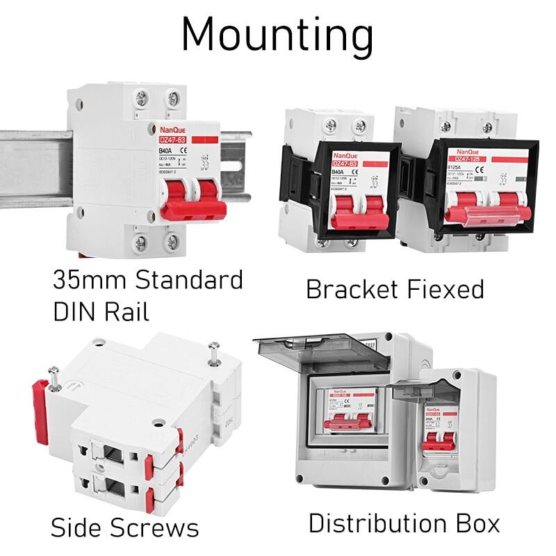 DC MCB 12V 24V 48V 60V 110V แบตเตอรี่ป้องกัน Circuit Breaker บวกลบ ...