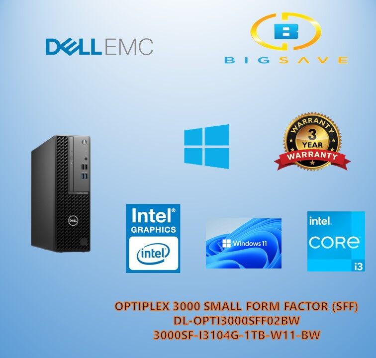 DELL OPTIPLEX 3000 SMALL FORM FACTOR (SFF) DESKTOP (DL-OPTI3000SFF02BW ...