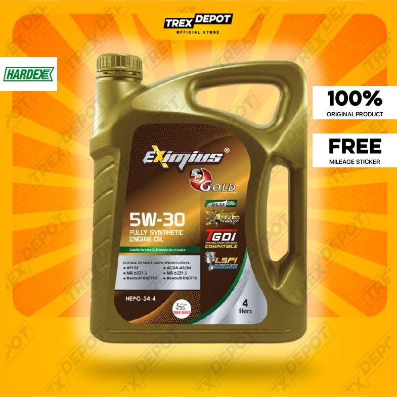 [NEW PACKAGING] HARDEX Eximius Gold Fully Synthetic Engine Oil 5W30 (4L ...
