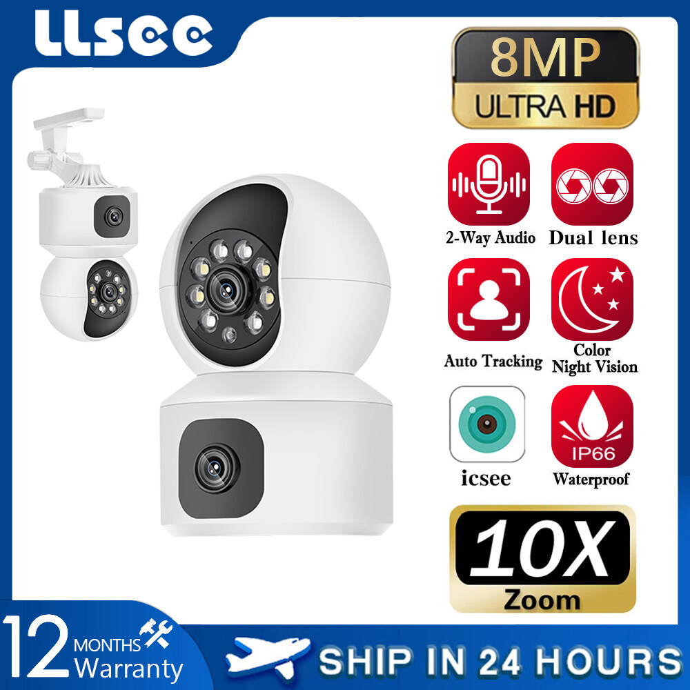 LLSEE 8MP WIFI CCTV Camera Dual Lens CCTV Camera with Bidirectional Communication System CCTV IP ...