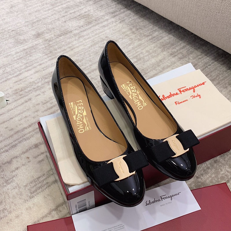 SF Bowknot Single Shoes Women's Spring 2021 New Round Toe Shallow Mouth ...