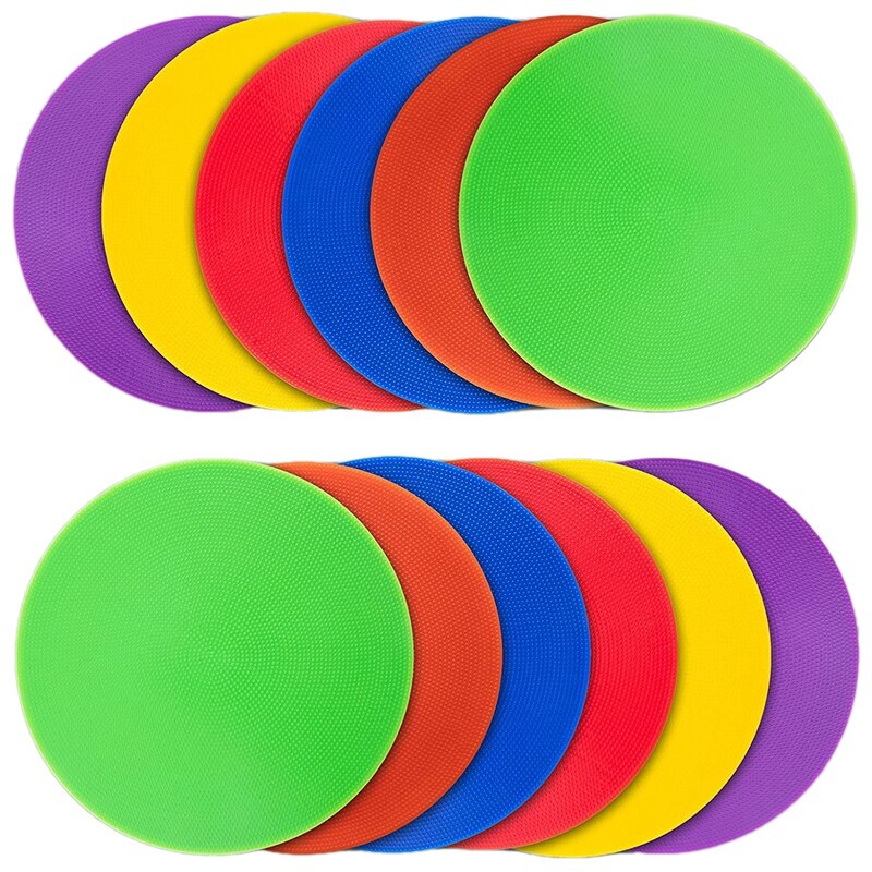 12Pcs Colored Spot Marker Non-Slip Agility Markers Flat Cones Dots for ...