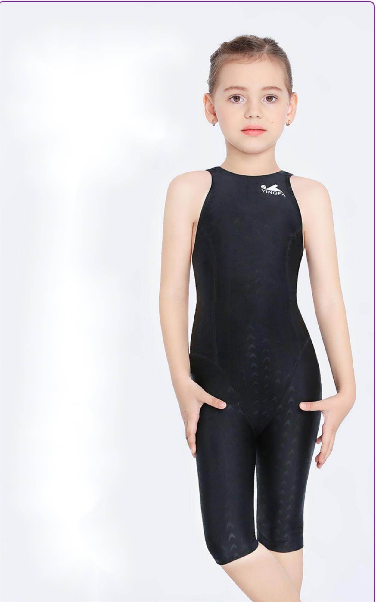 FINA Approved Training Swimsuit Girls Sporty Swimwear Sharkskin ...