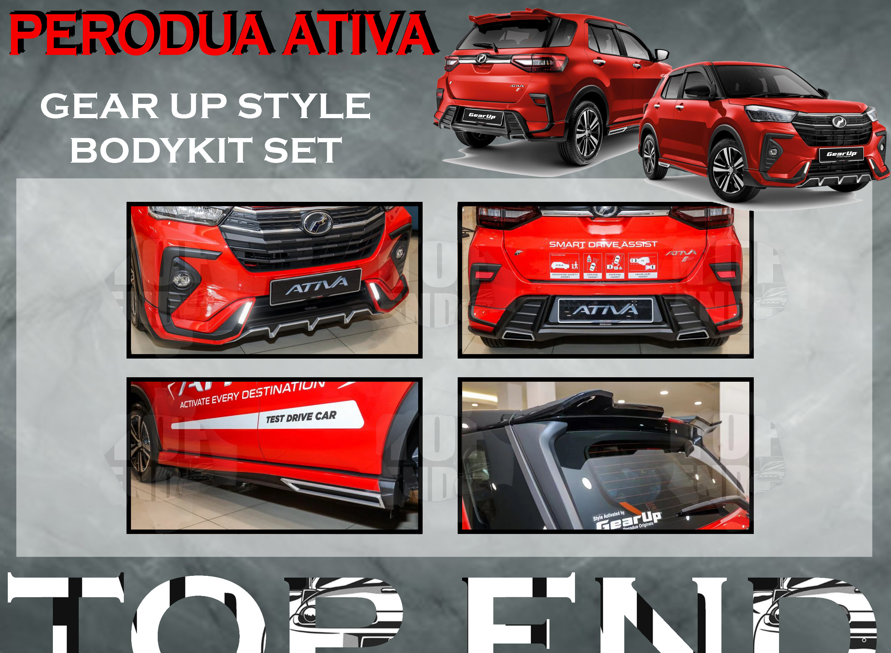 PERODUA ATIVA GEAR UP FULL SET BODYKIT OE GU BUMPER SKIRT LIP FRONT ...