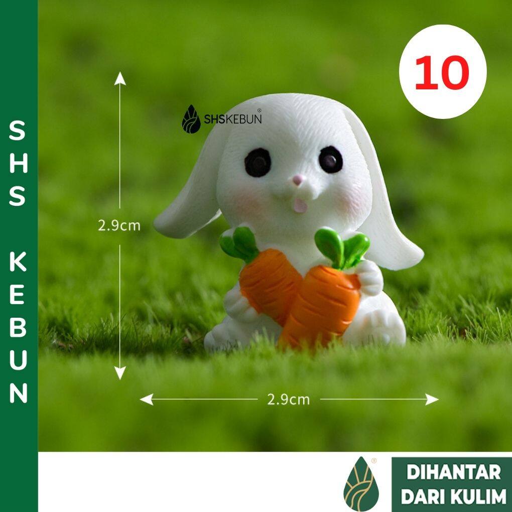 Mini Rabbit Toy Small Plastic Rabbit Garden Decoration Patung Arnab ...