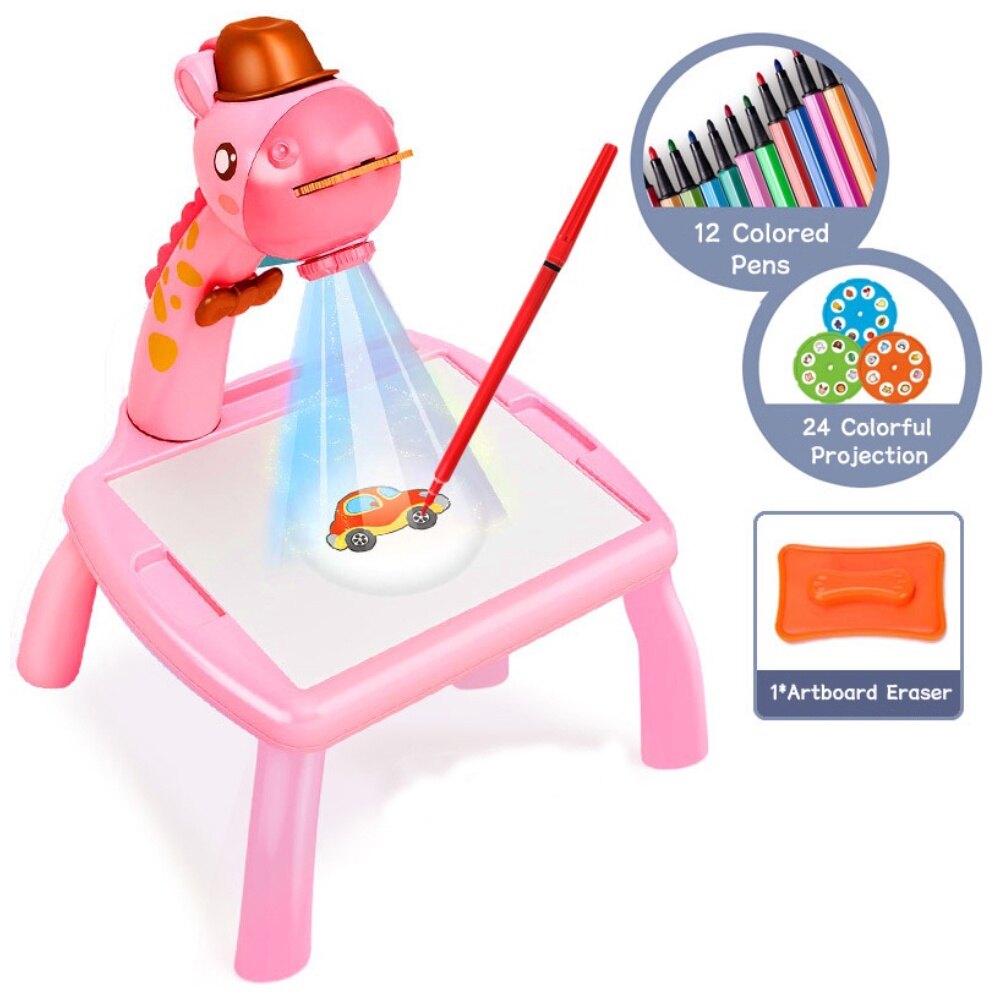 Kids Giraffe Drawing Projector Projection Painting Board Table Children ...