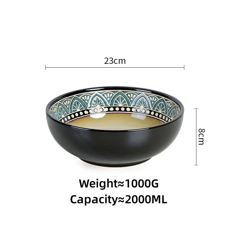 OMK Merogo เซรามิคสไตล์9นิ้วโถซุปขนาดใหญ่2000มล. | Lazada.co.th