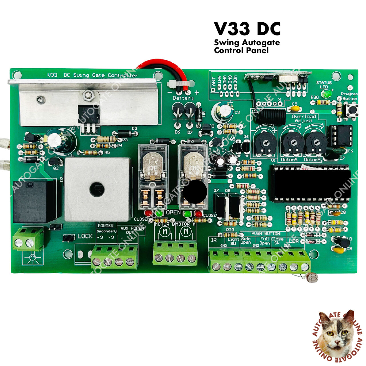 V33 / AGL DC Build-In Receiver 330 / 433 mhz Autogate Swing Arm Control ...