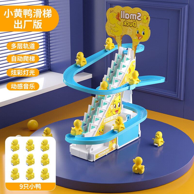 🎉 Children's Electronic Duckling Climbing Stairs Duck Slide Toy Set ...