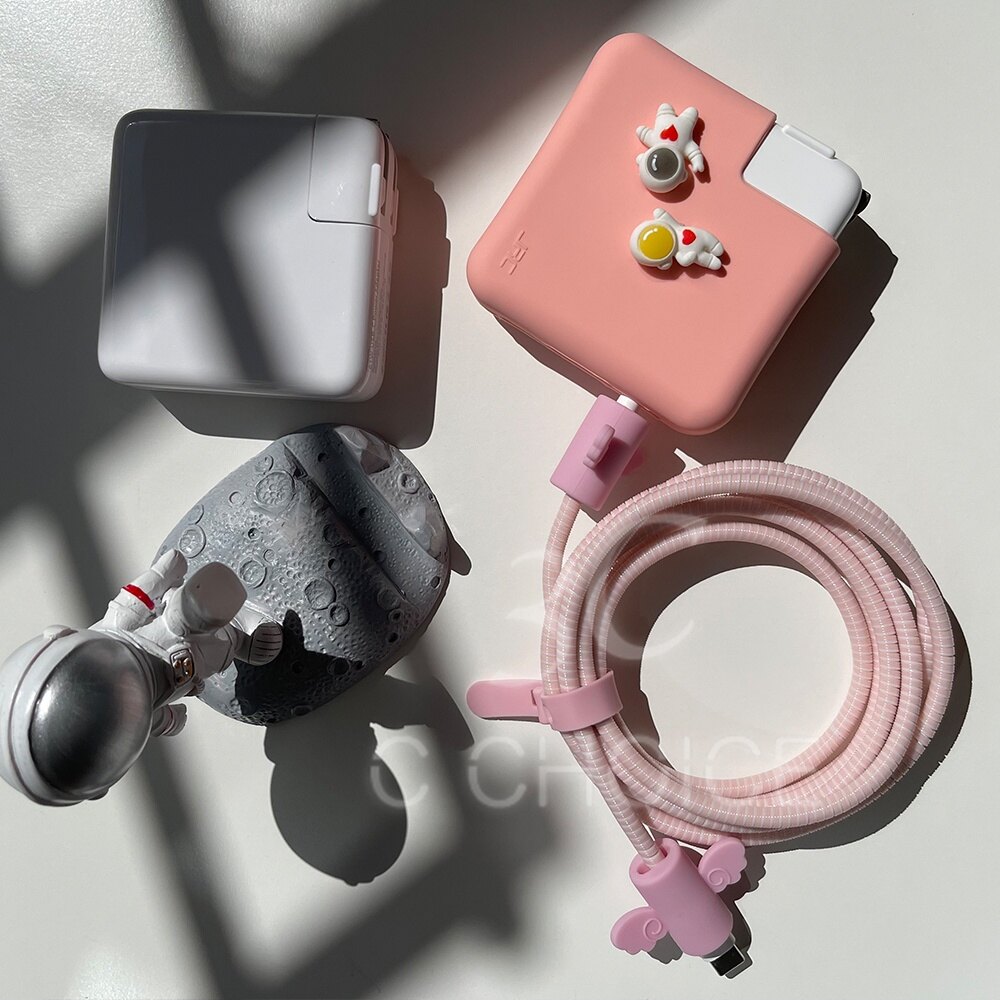 นักบินอวกาศ DIY MaxBook Charger ซิลิโคนสาย Winder Type C To Type C ...