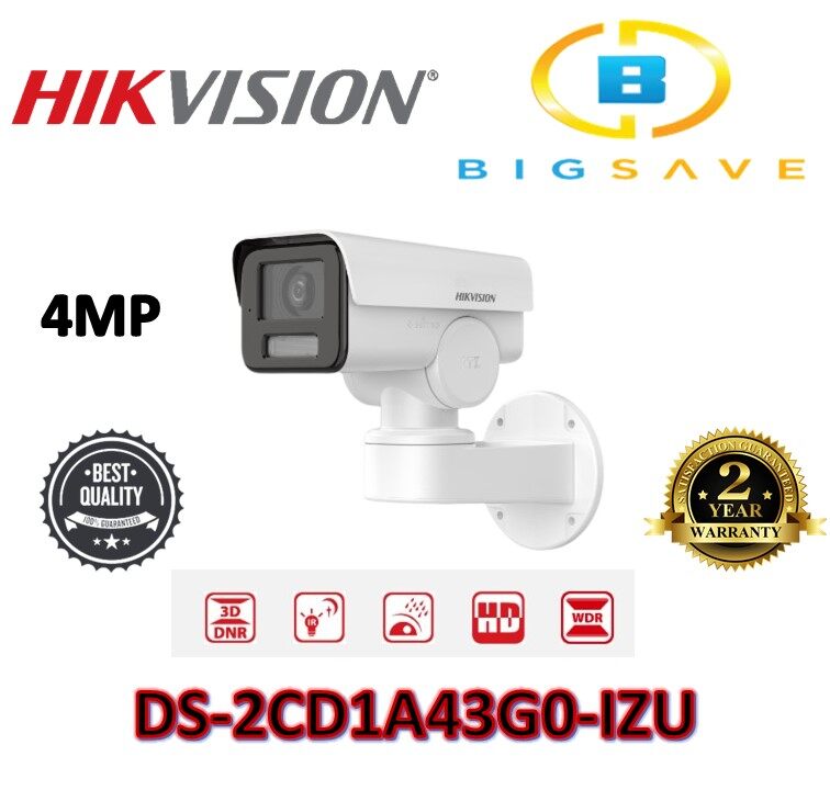 HIKVISION 4MP DS-2CD1A43G0-IZU VARIFOCAL PT BULLET NETWORK CAMERA | Lazada