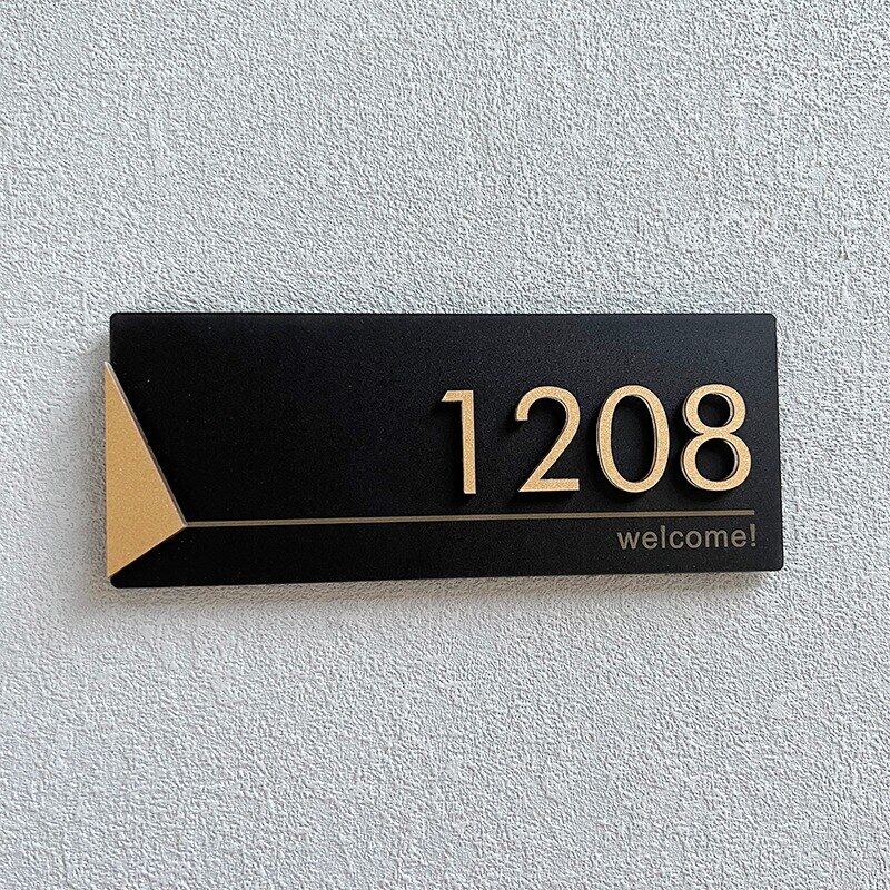 Acrylic Modern Door Plate Shop Sign Customize House Number Family Name ...