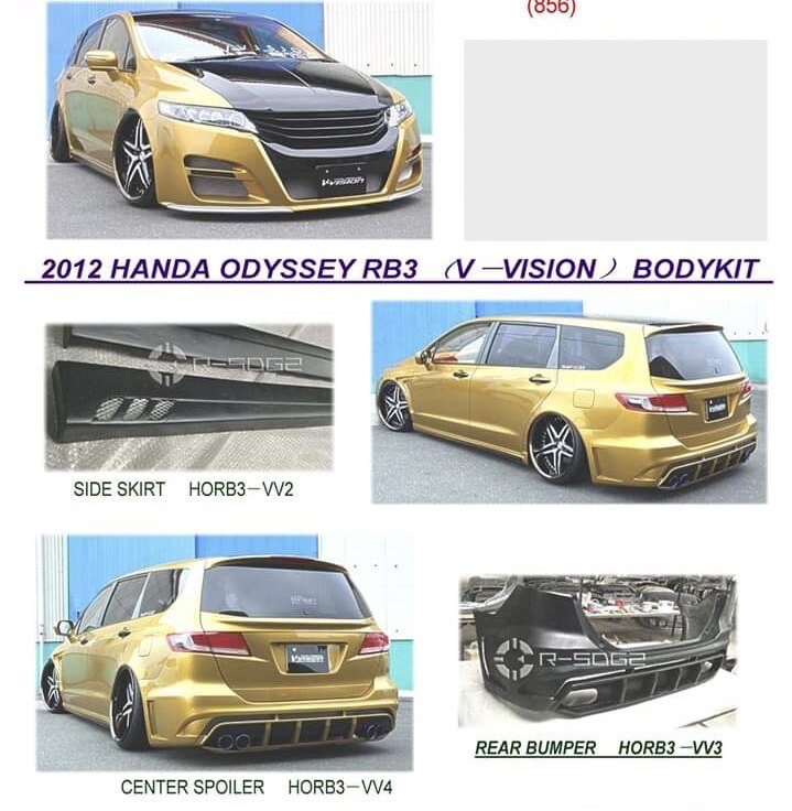 Honda Odyssey RB3 v vision v-vision bodykit body kit front rear bumper ...