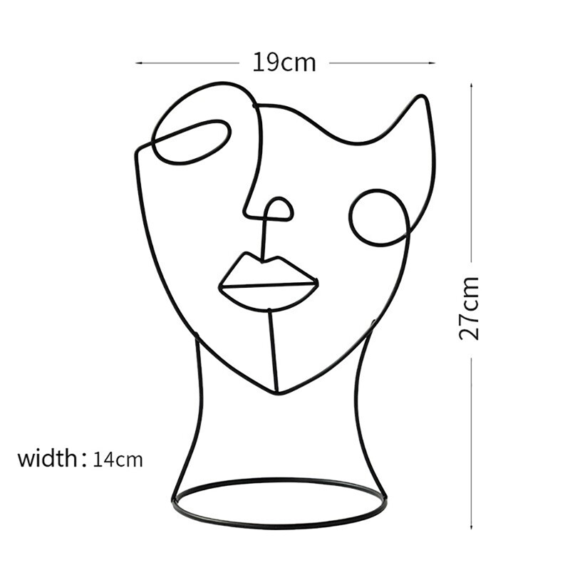 newdv2 Abstract Character Sculpture Art Deco Nordic Metal Black Lines ...
