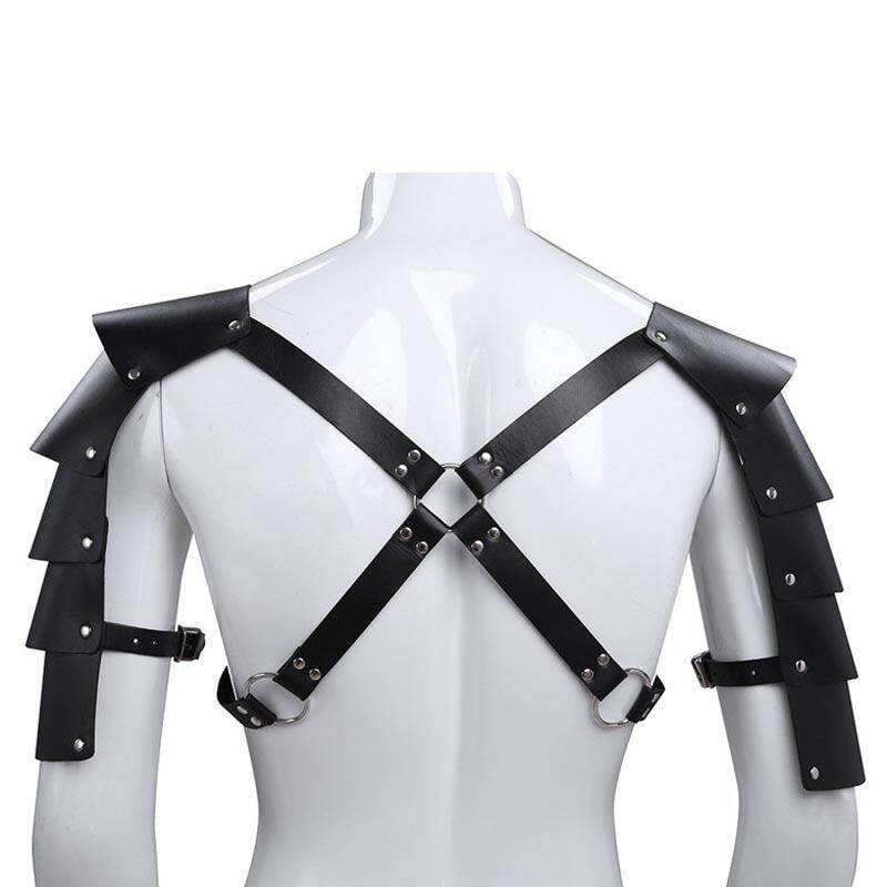 Fancy Sexy Men Faux Leather Shoulder Armor Top Chest Harness Body ...