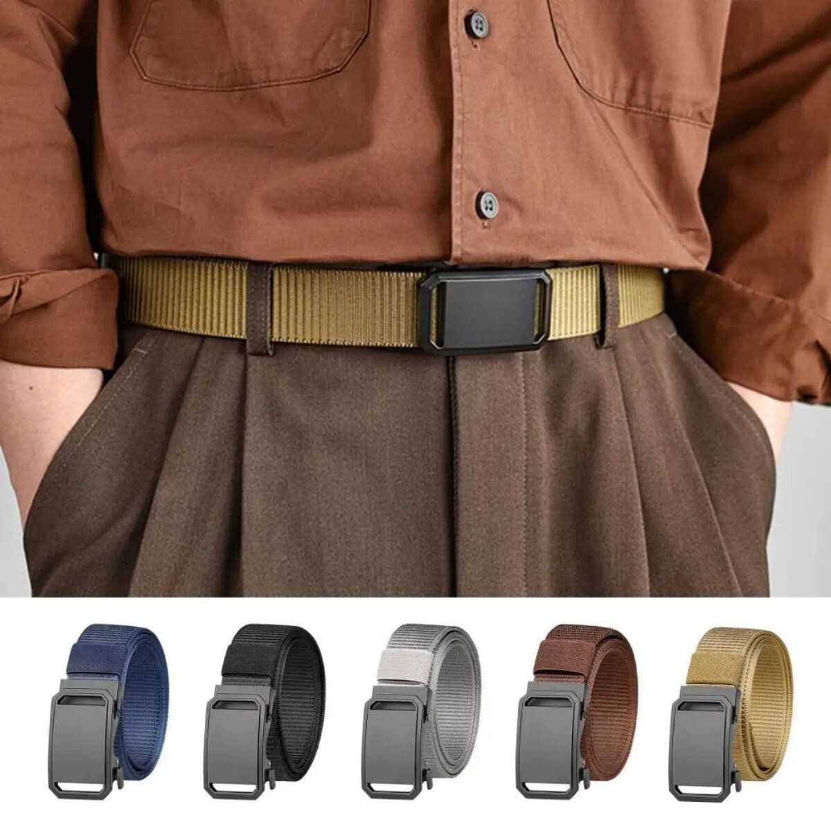 Utility Belt USUASI Lightweight Nylon Tactical Belt - Automatic Buckle ...