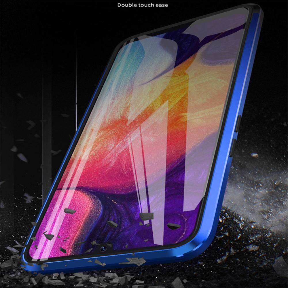 YurKem กระจกนิรภัยแม่เหล็กโลหะป้องกันฝุ่นเคสโทรศัพท์ 360 แม่เหล็กสำหรับ Samsung Galaxy S8 S9 ...