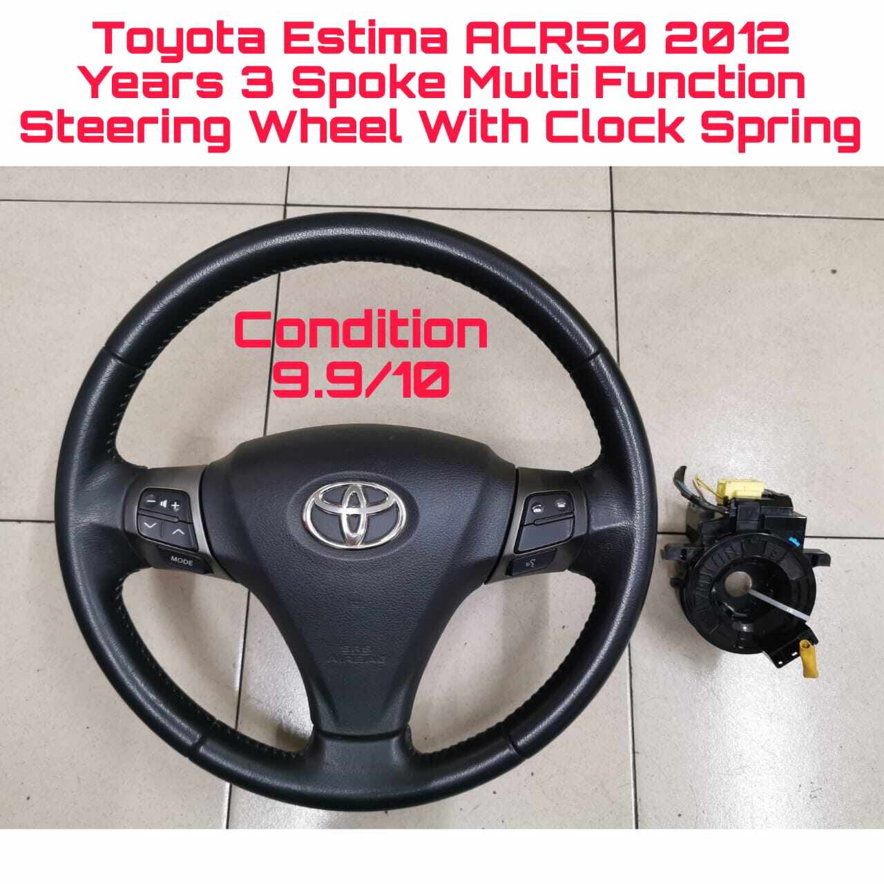 Toyota Estima ACR50 2012 Years 3 Spoke Multi Function Steering Wheel ...