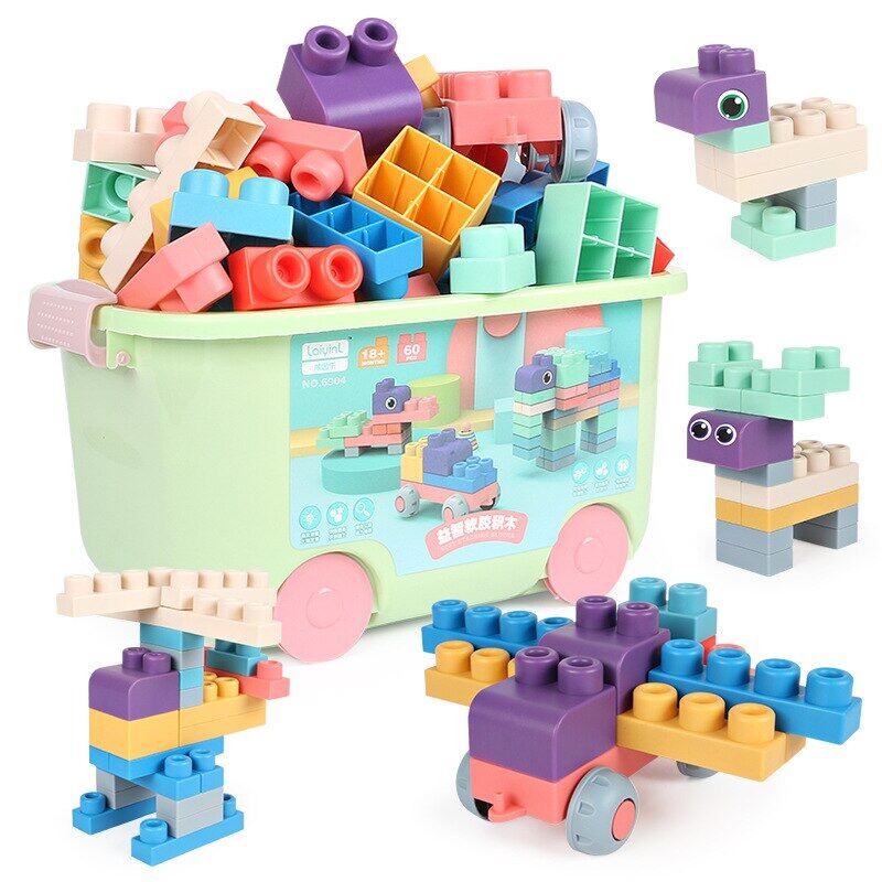 Baby 3D Big Size Soft Plastic Building Blocks Touch Hand Teethers ...