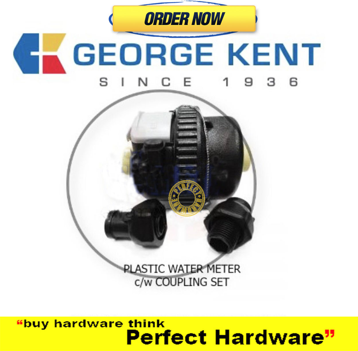 George Kent 1/2'' Meter set Coupling ABS/PVC KSM Polymer Plastic Water ...