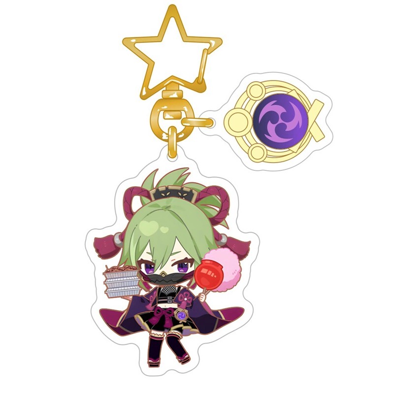 Genshin Impact Keychain Anime Bag Pandant Keyring Key Lumine/Raiden ...