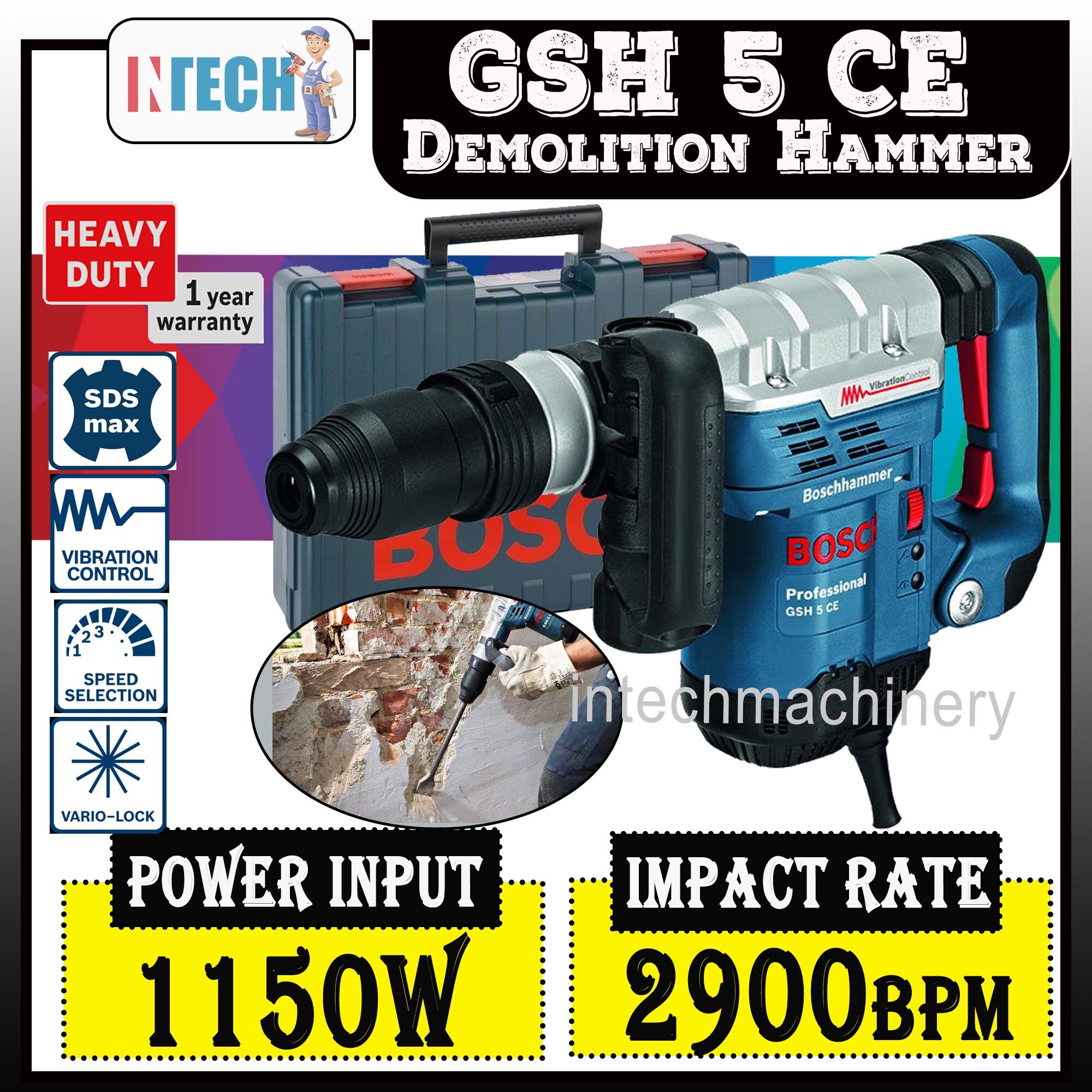 BOSCH GSH 5 CE DEMOLITION HAMMER (GSH5CE) | Lazada