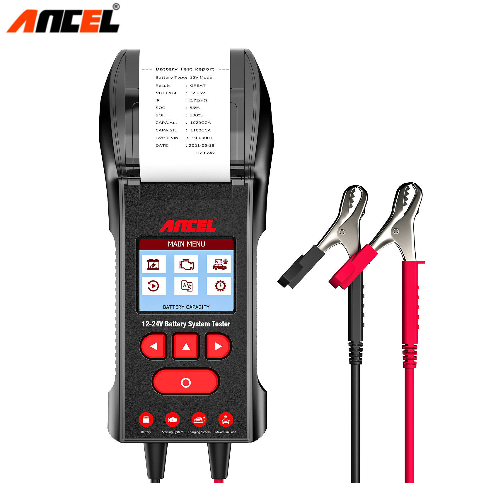 [1 Year Warranty]ANCEL BST600 12V/24V Battery Tester for Car/Heavy Duty ...
