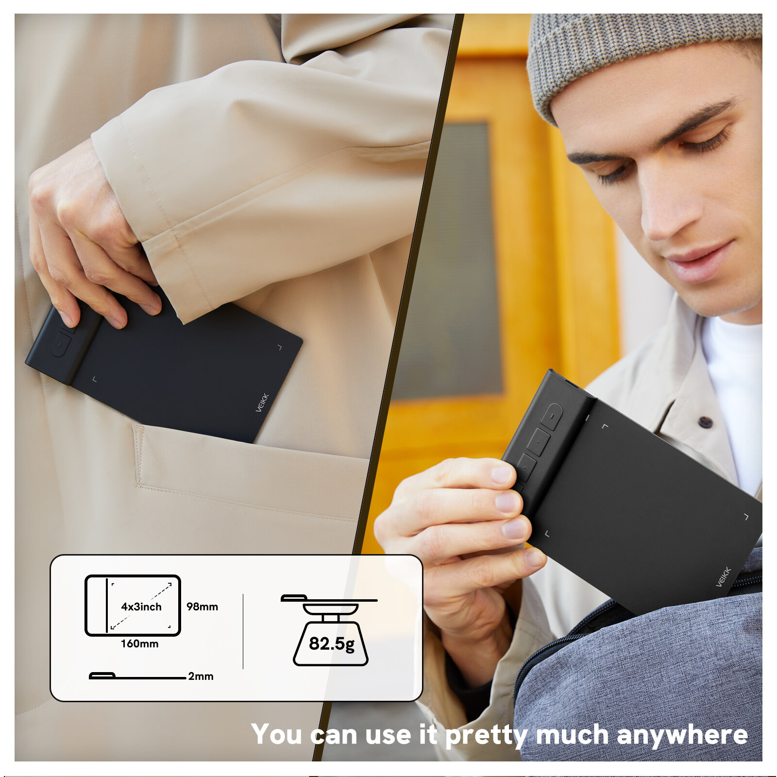 VEIKK Creator Pop VK430 4X3นิ้วพกพาได้บางเฉียบ OSU แท็บเล็ตวาดรูป ...