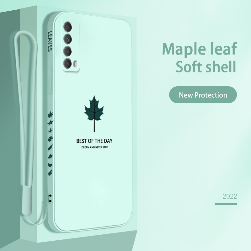 VRQR Maple Leaf Pattern Straight Edge Phone Case For Huawei Y7A Casing ...