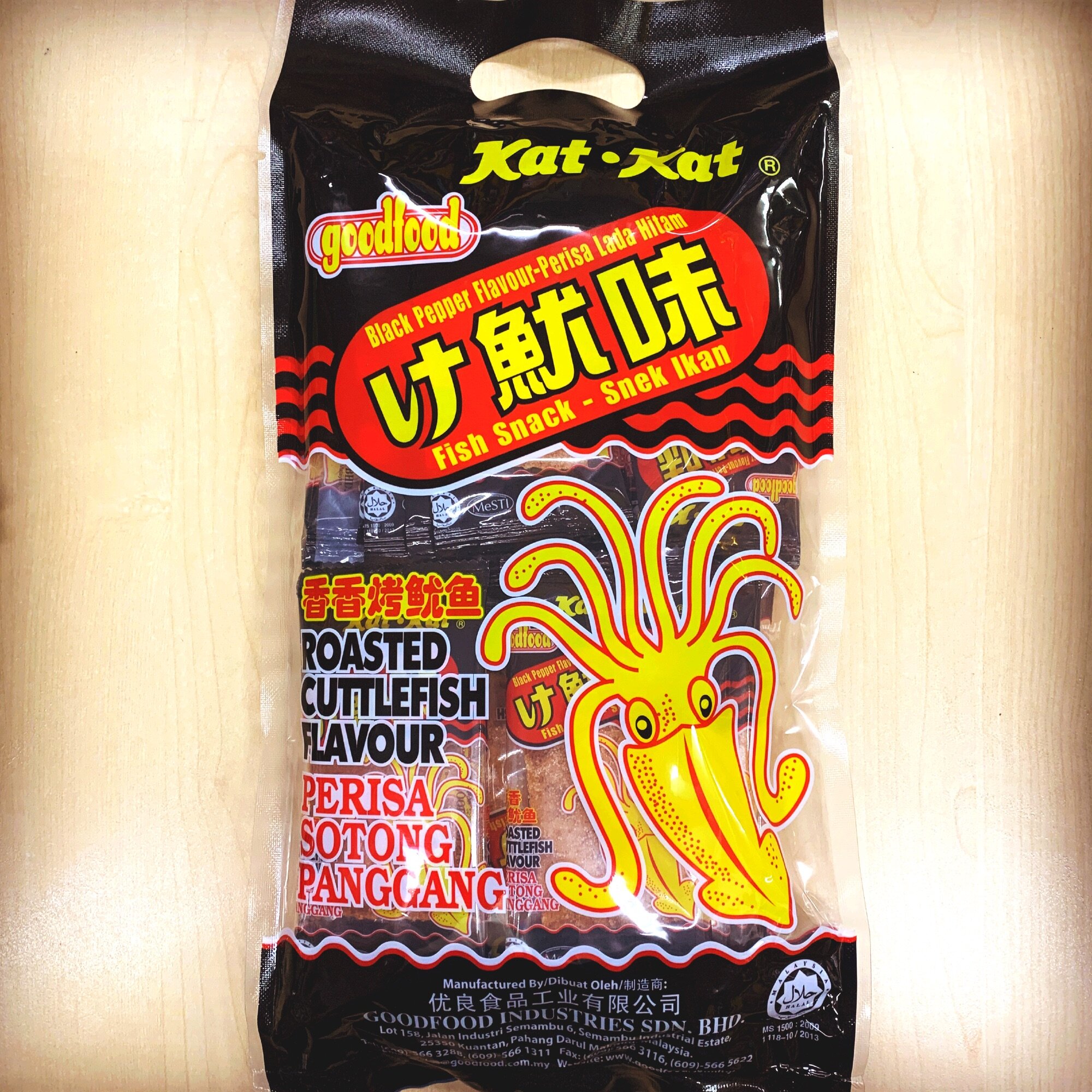 GOODFOOD KAT KAT ROASTED CUTTLEFISH BLACK PEPPER FLAVOUR 210G | Lazada