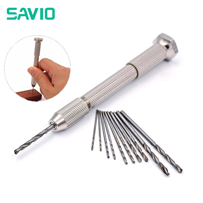 SAVIO Mini Micro Aluminium Hand Drill , Manual Twist Aluminium Alloy ...